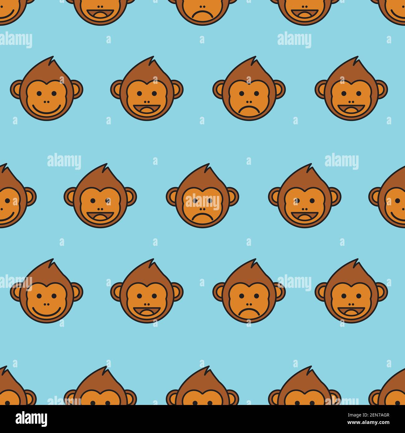 monkey ornament pattern. vector illustration Stock Vector Image & Art ...