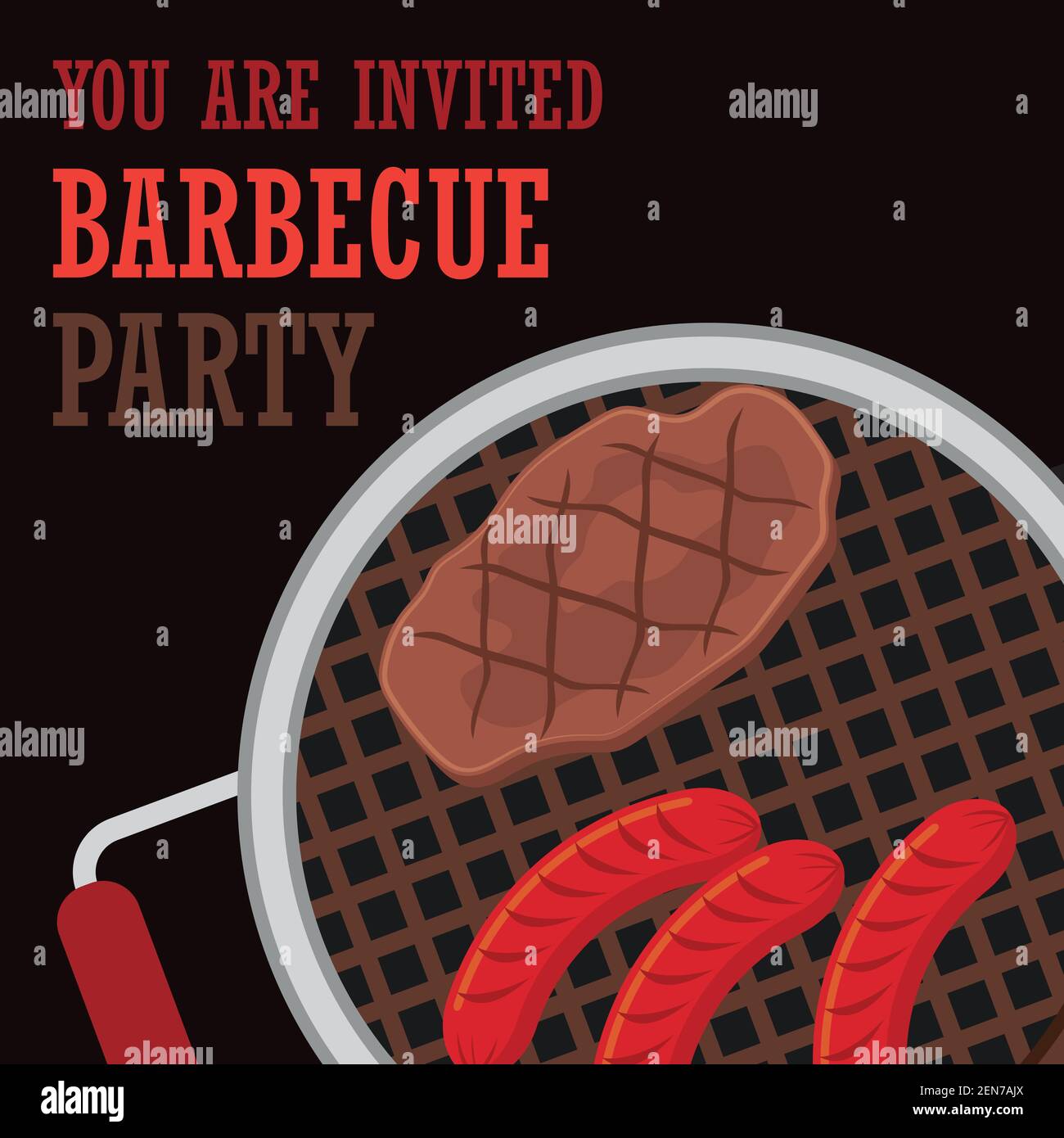 barbecue invitation poster for barbecue party concept. vector ...