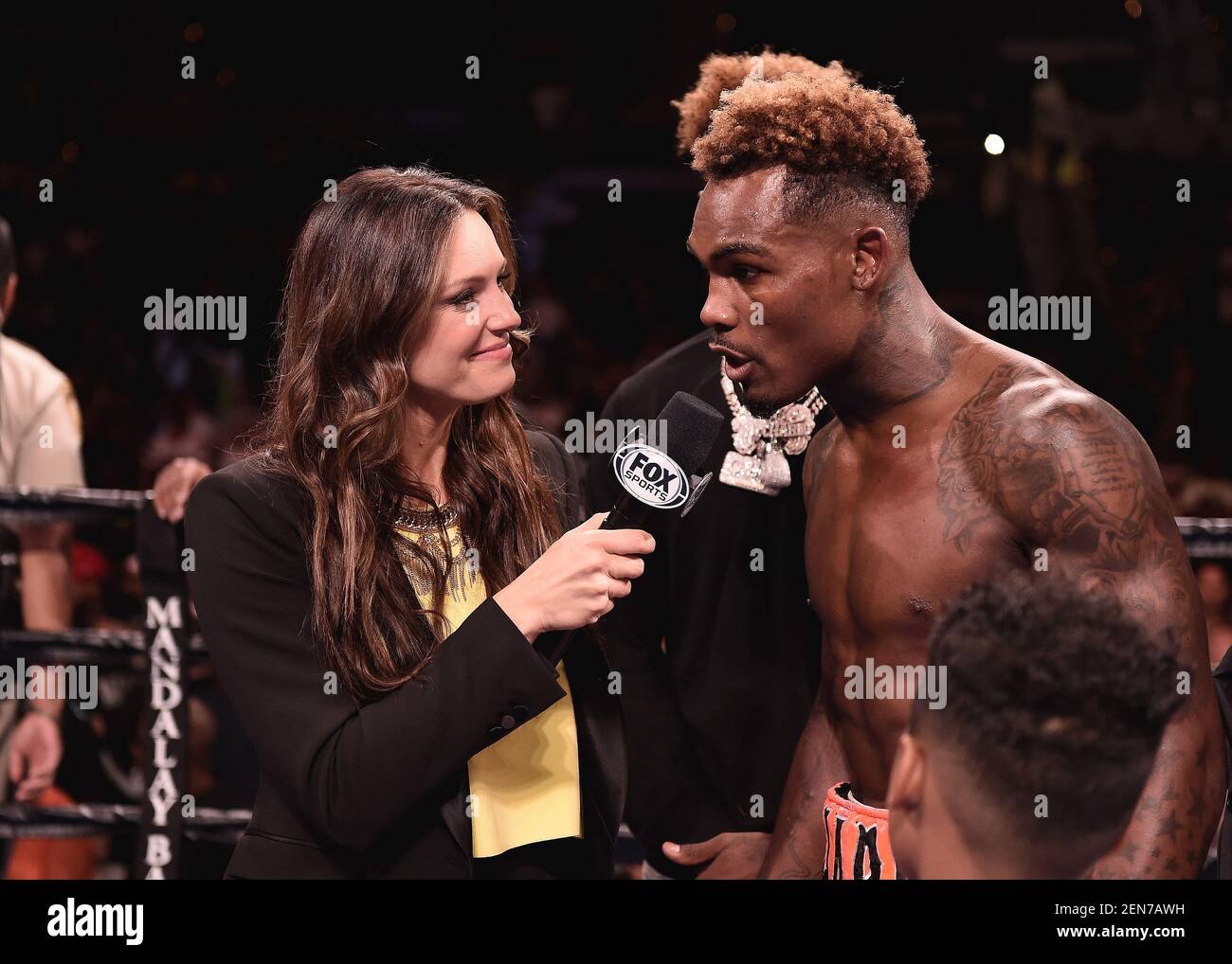 LAS VEGAS - JUNE 23: Heidi Andral and Jermell Charlo at Fox Sports "PBC on Fox Fight Night" at ...