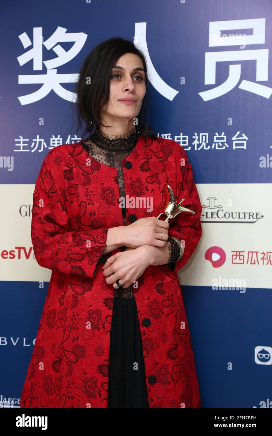 Georgian actress Salome Demuria Salome Demuria poses with her trophy ...