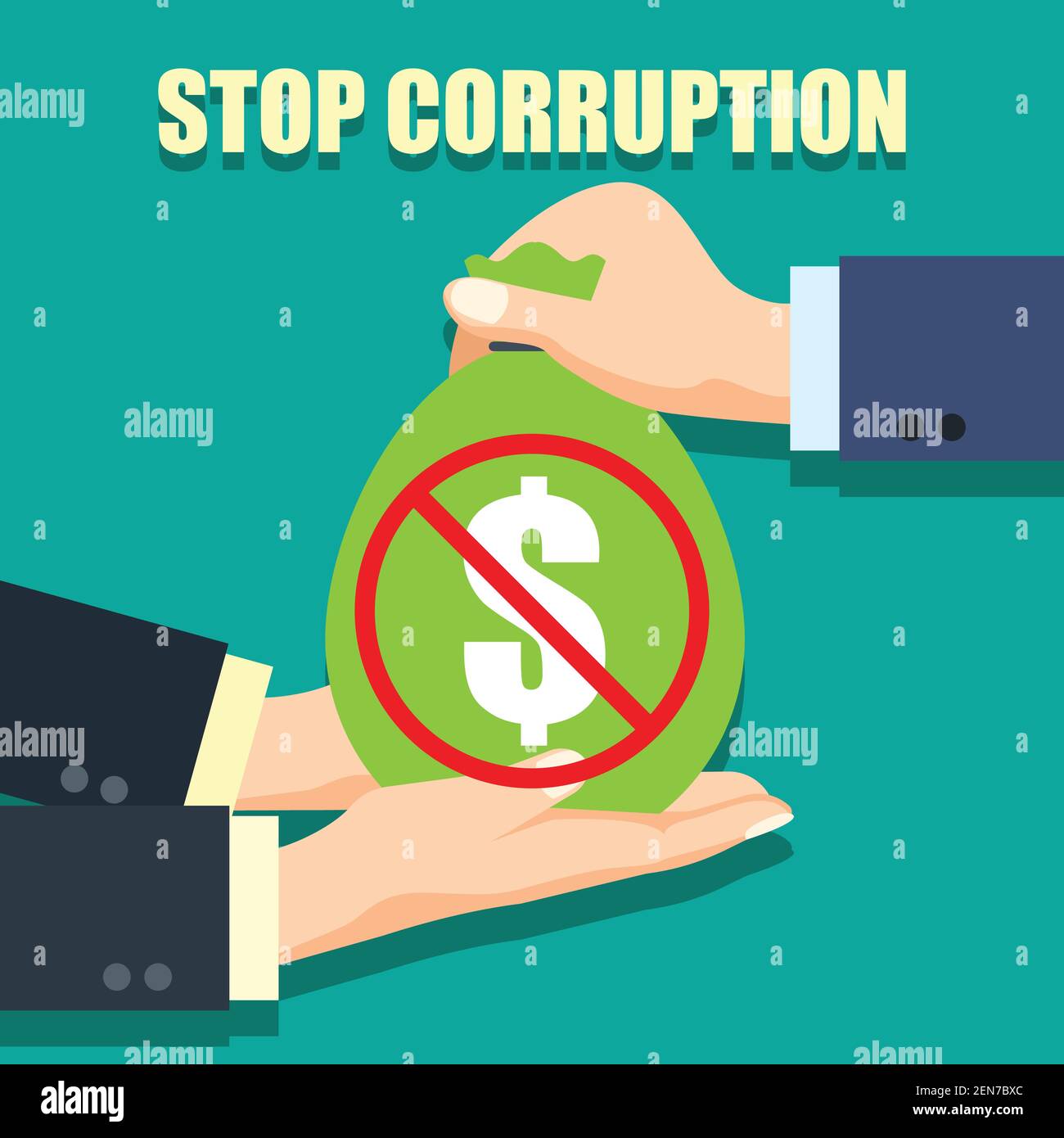 stop corruption concept businessman hand refusing corruption money ...