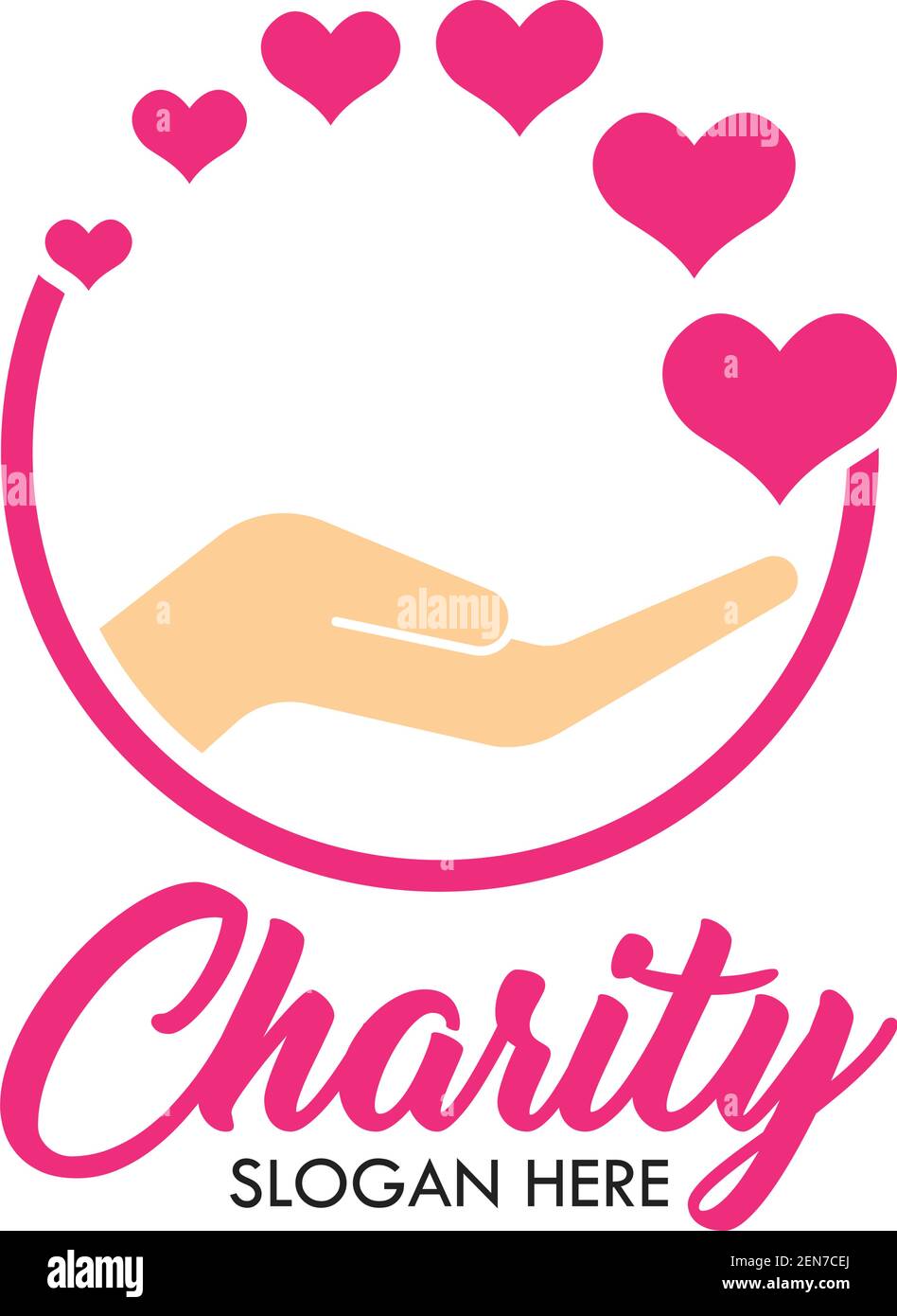 charity and care logo, emblems and insignia with text space for your ...