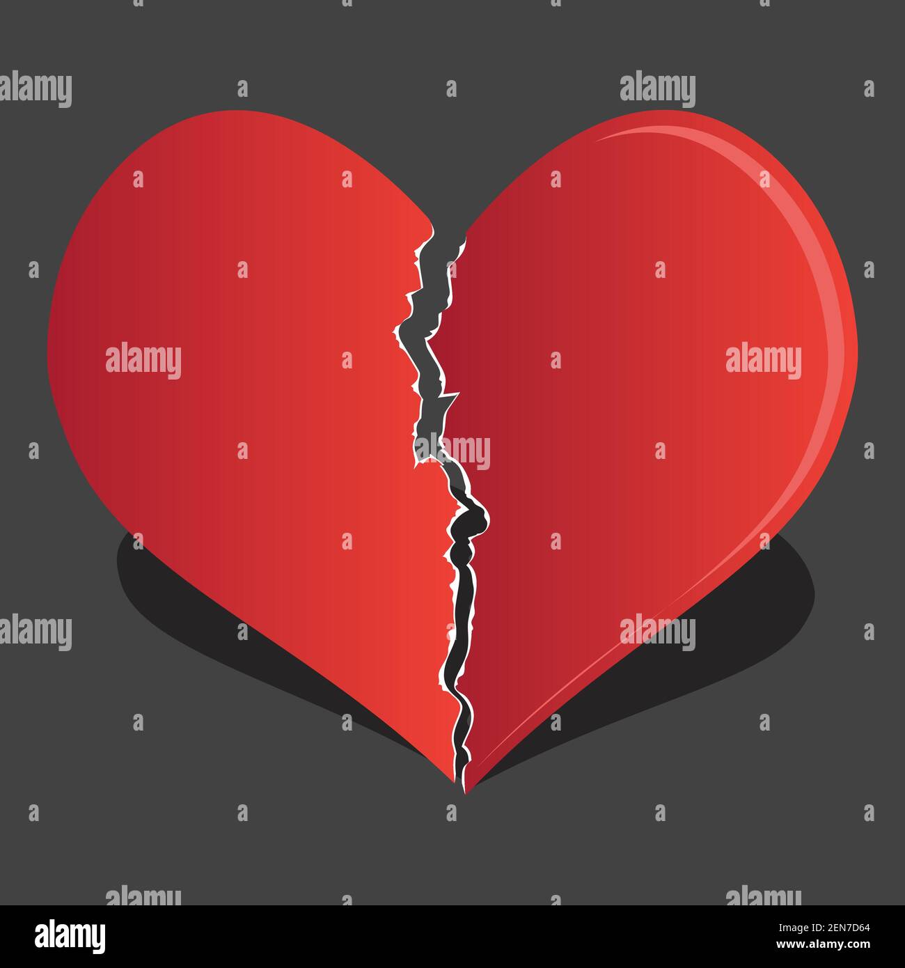 broken heart heartbreak flat icon for broken heart concept, vector ...