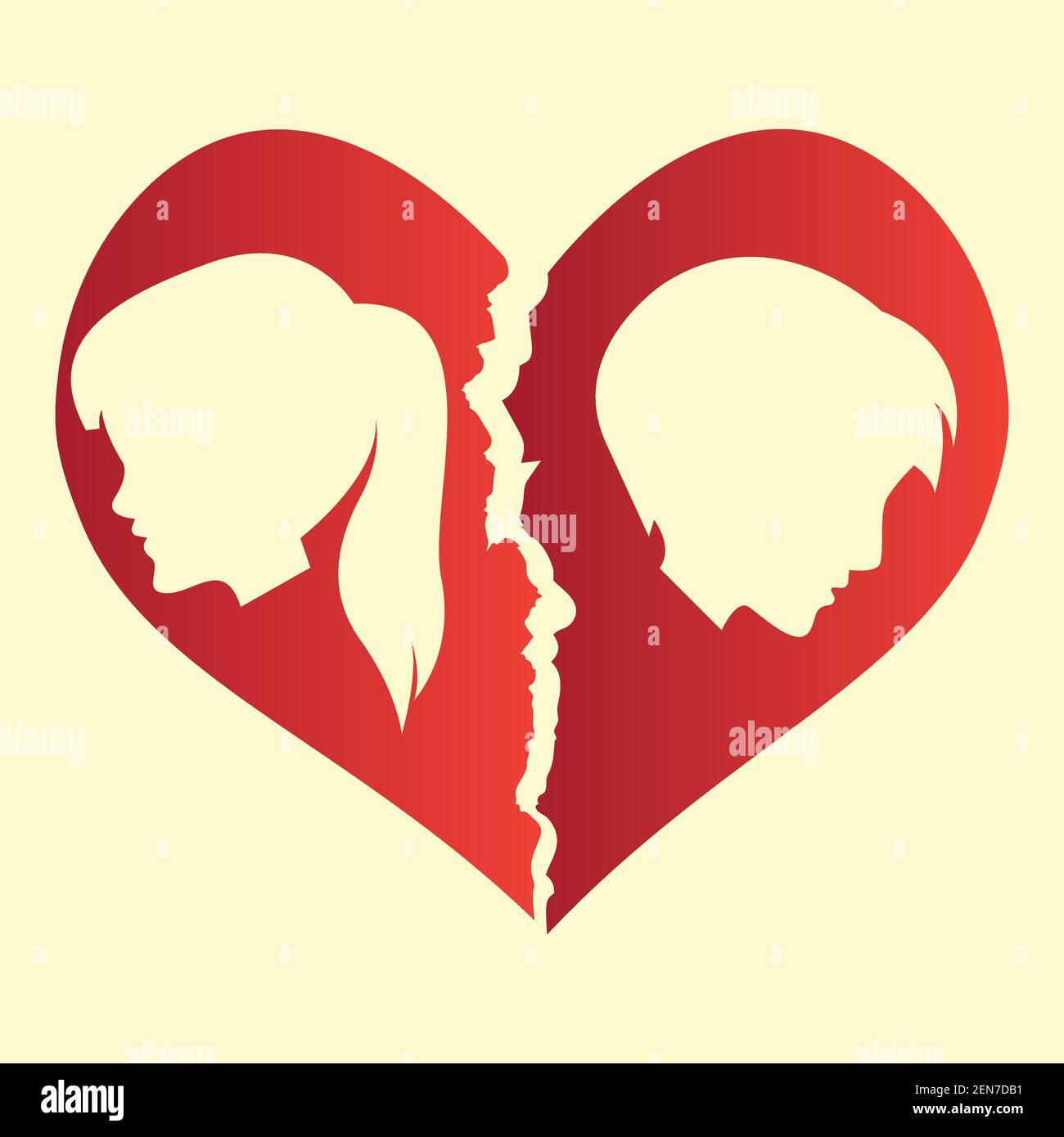 broken heart heartbreak flat icon for broken heart concept, vector ...