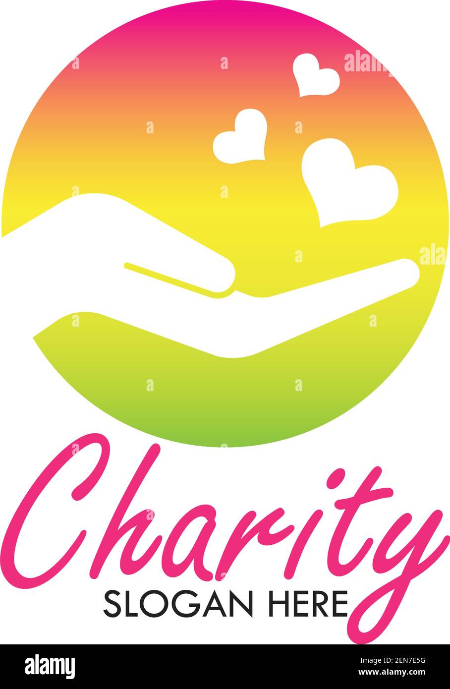 charity and care logo, emblems and insignia with text space for your ...