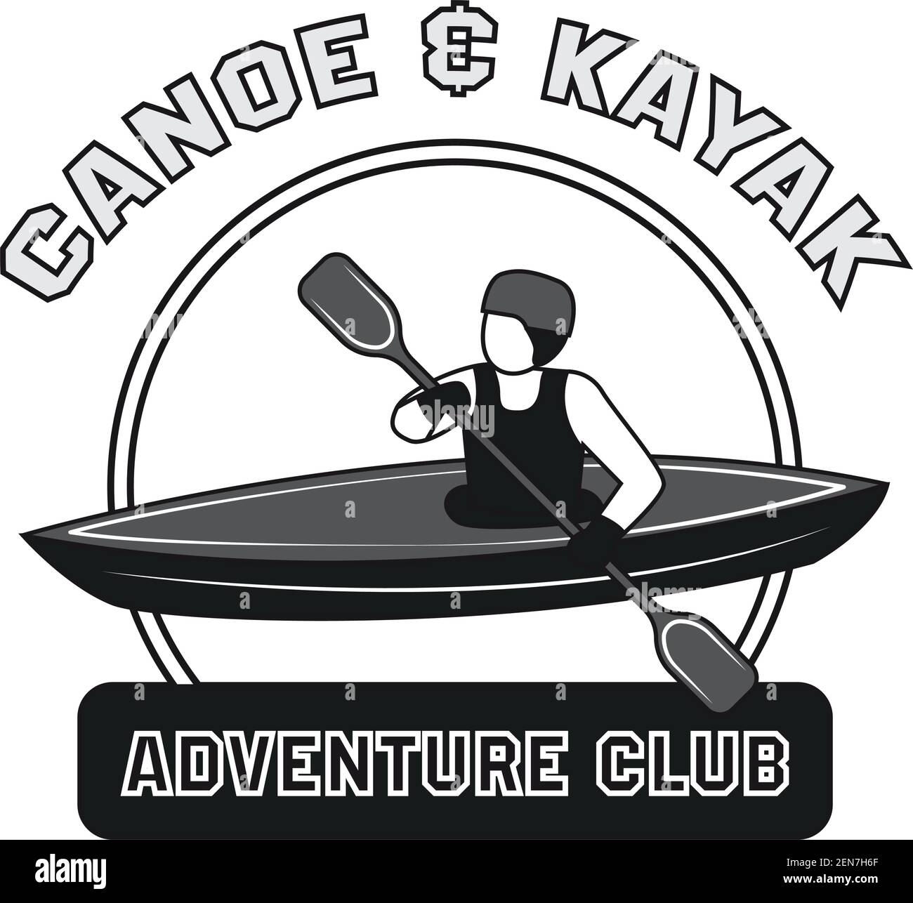 canoeing and kayaking sport activity logo emblems and insignia. vector ...
