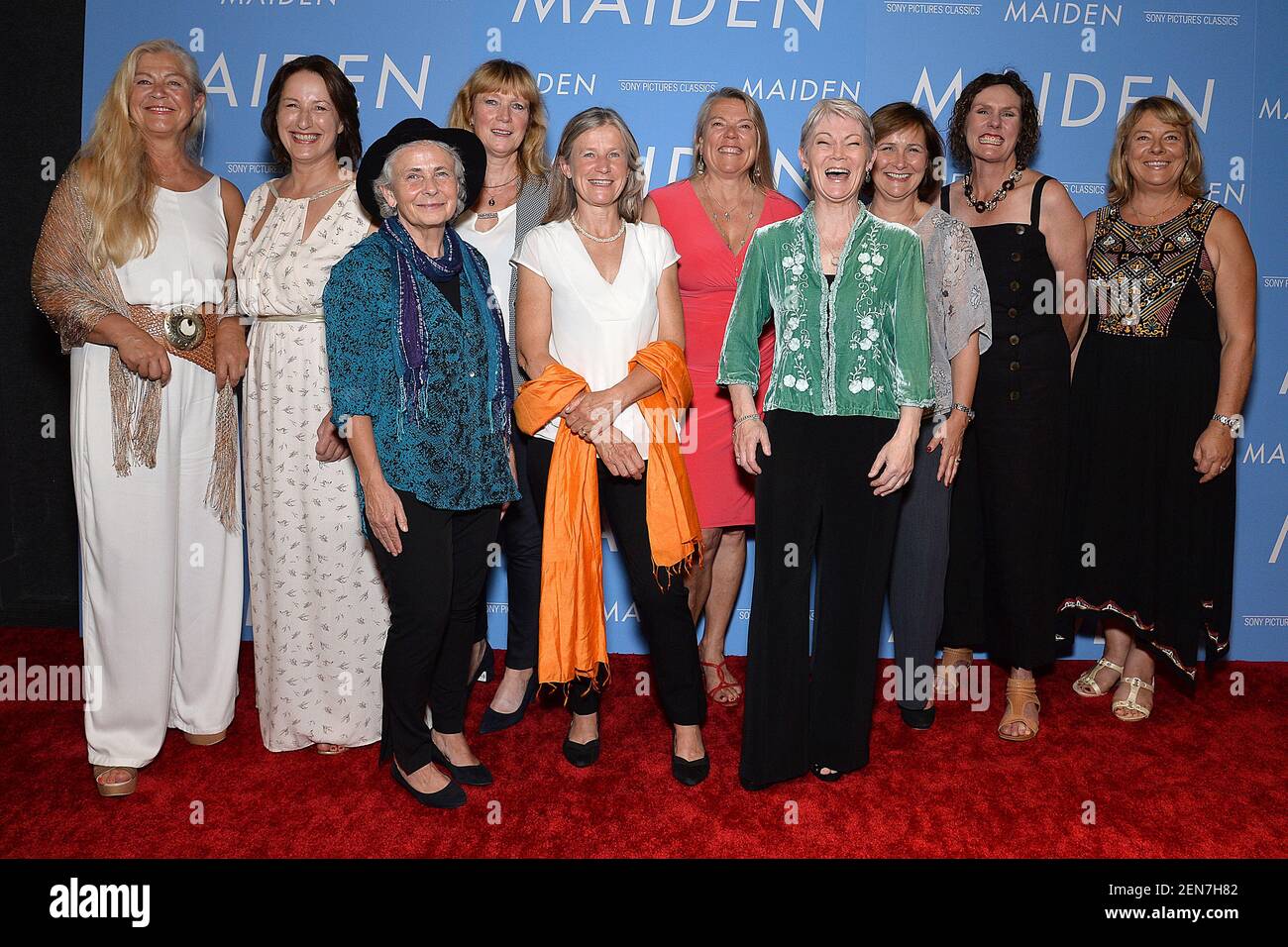 (L-R) Maiden Crew Members Mikaela Von Koskull, Angela Heath, Jo Gooding ...