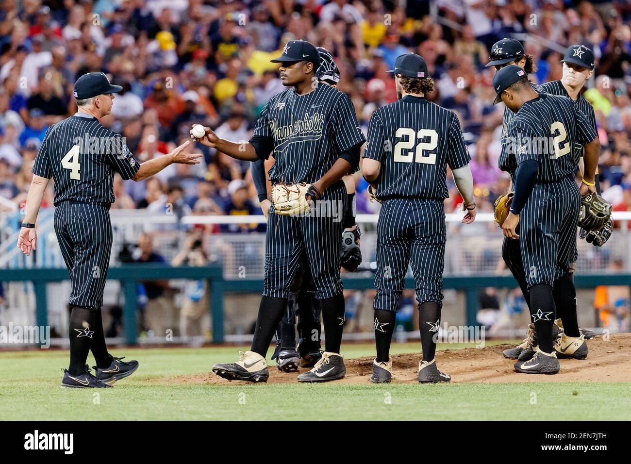 June 25, 2019 - Omaha, NE U.S. - Vanderbilt's starting pitcher Kumar ...
