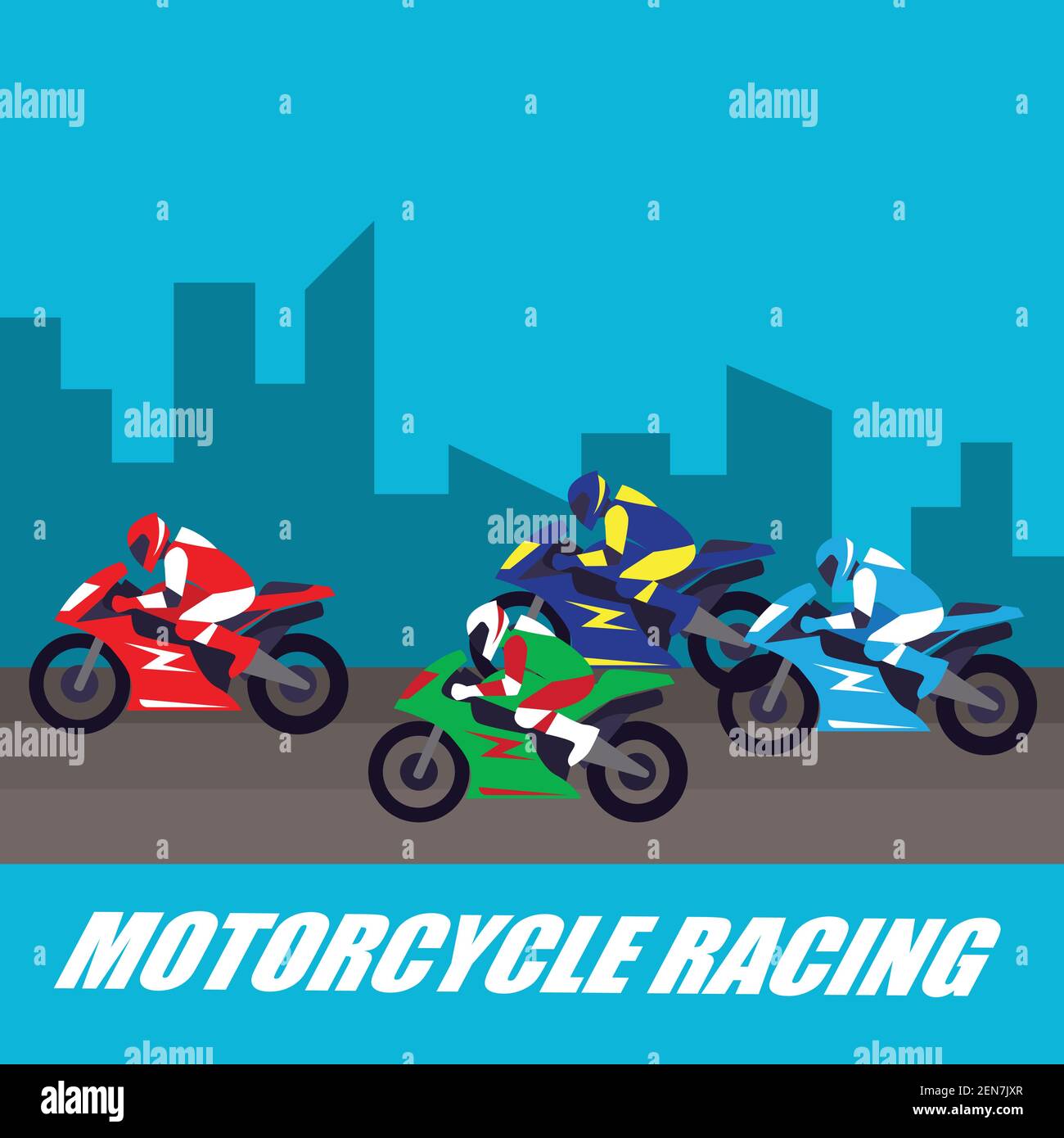motorcycle racing poster and banner. vector illustration Stock Vector ...