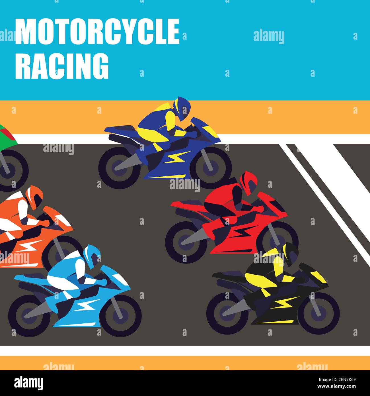 motorcycle racing poster and banner. vector illustration Stock Vector ...