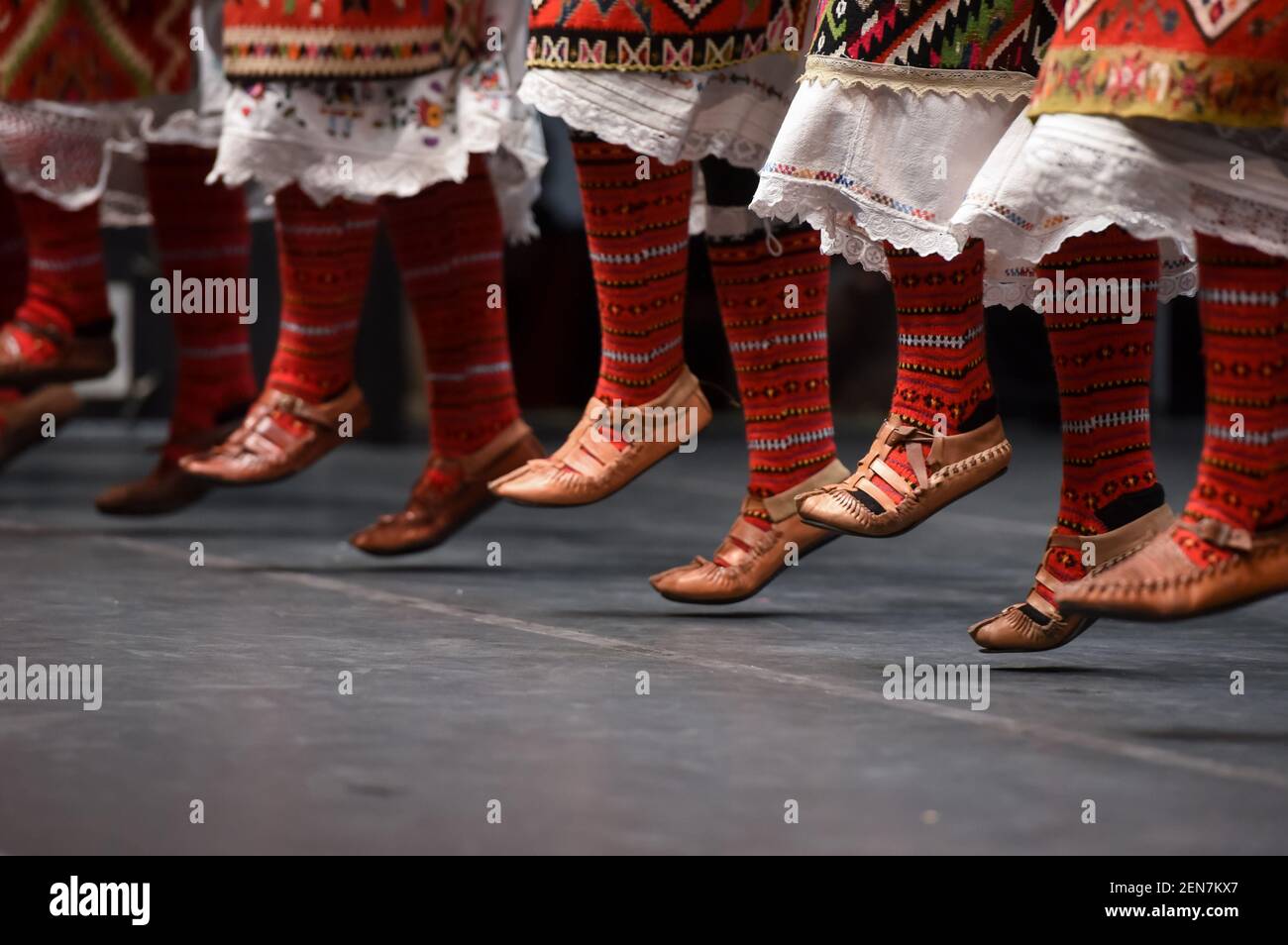 Members of National song and dance ensemble Koco Racin from North ...