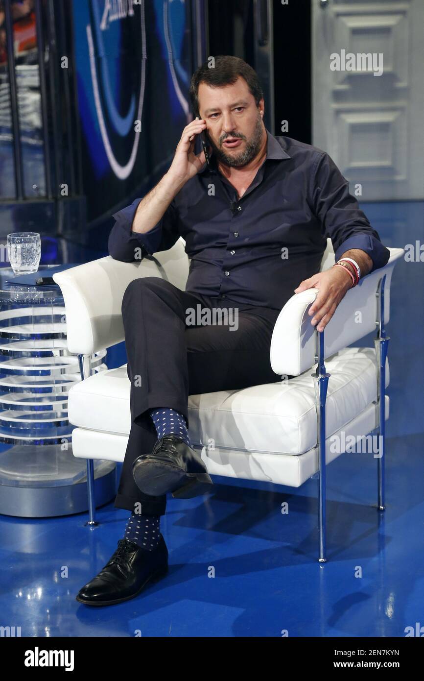 Matteo Salvini and on the screen the ship Sea Watch Rome June 26th 2019 ...