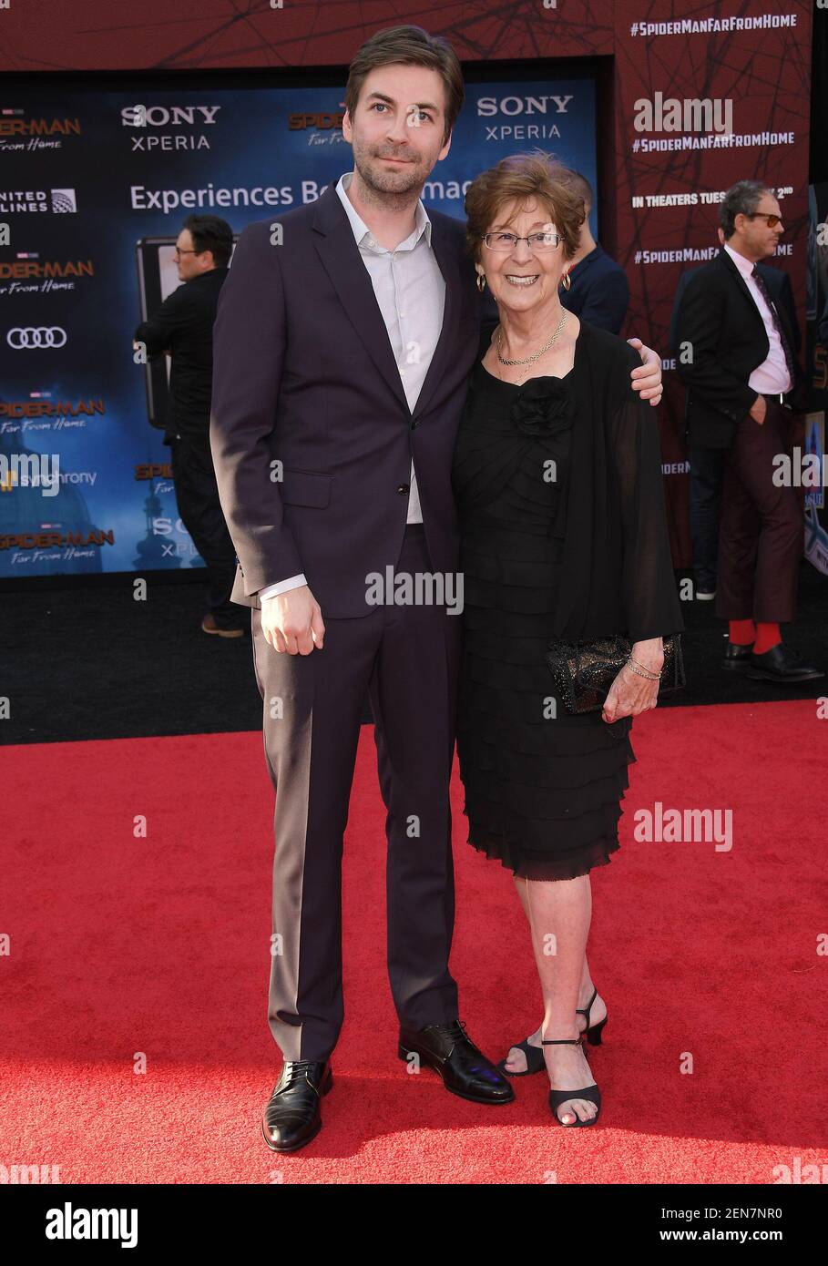 Director Jon Watts and Mom at the SPIDER-MAN FAR FROM HOME Los Angeles ...