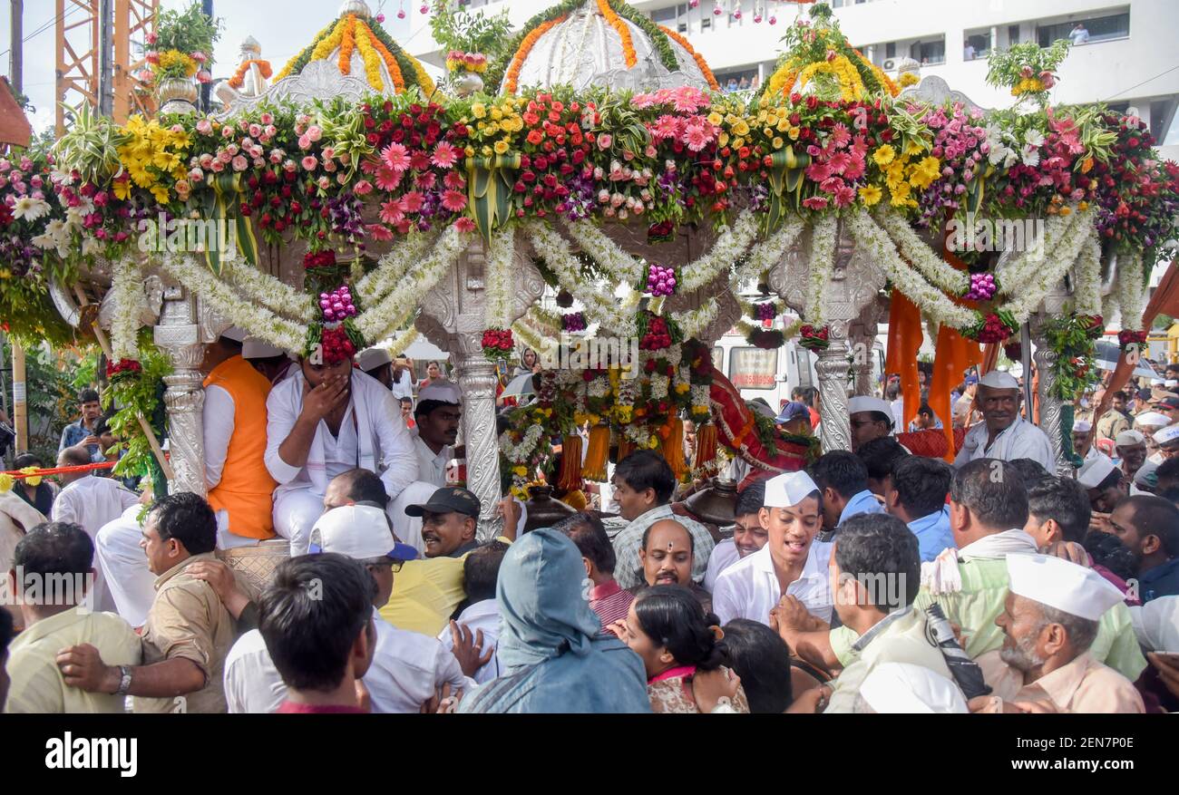 PUNE, INDIA - JUNE 26: Devotees participate in Pandharpur Wari, which ...