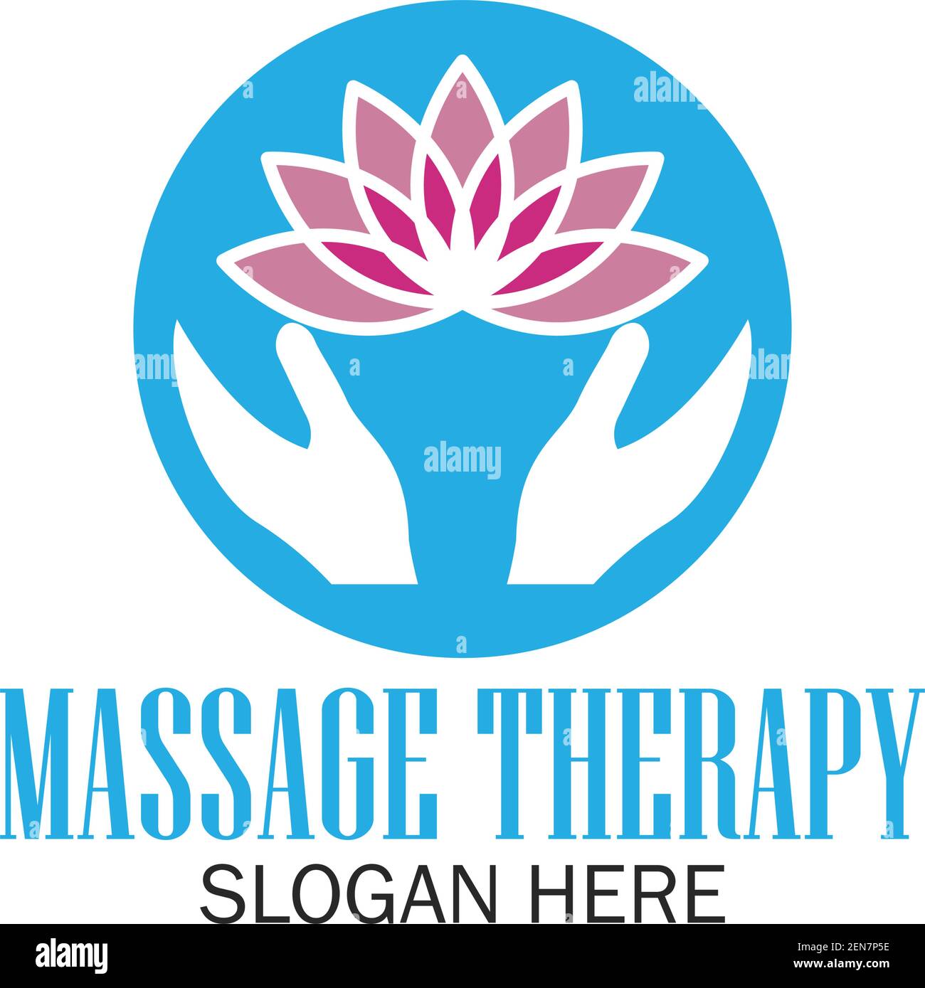 massage therapy logo with text space for your slogan / tagline, vector ...