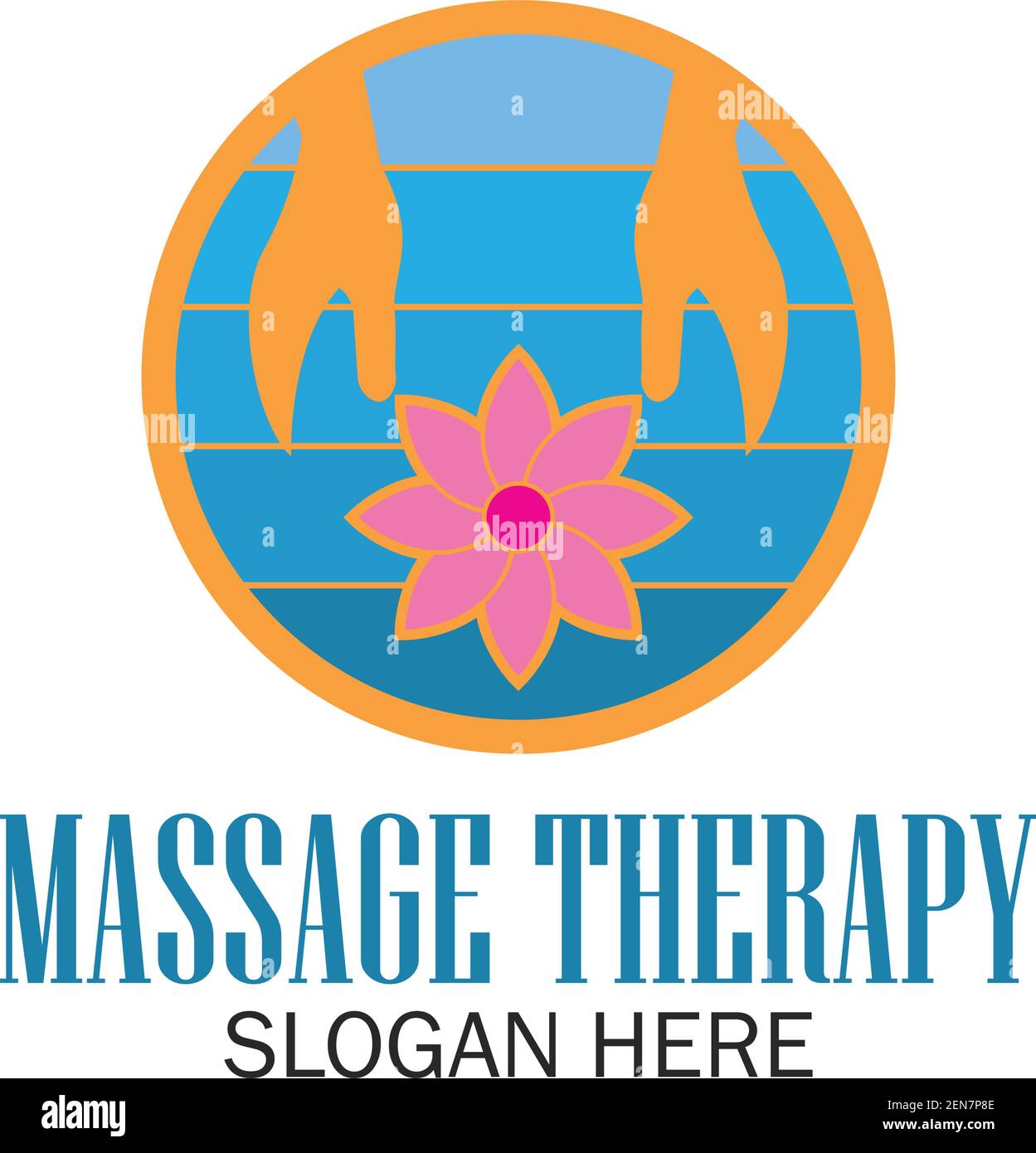 massage therapy logo with text space for your slogan / tagline, vector ...