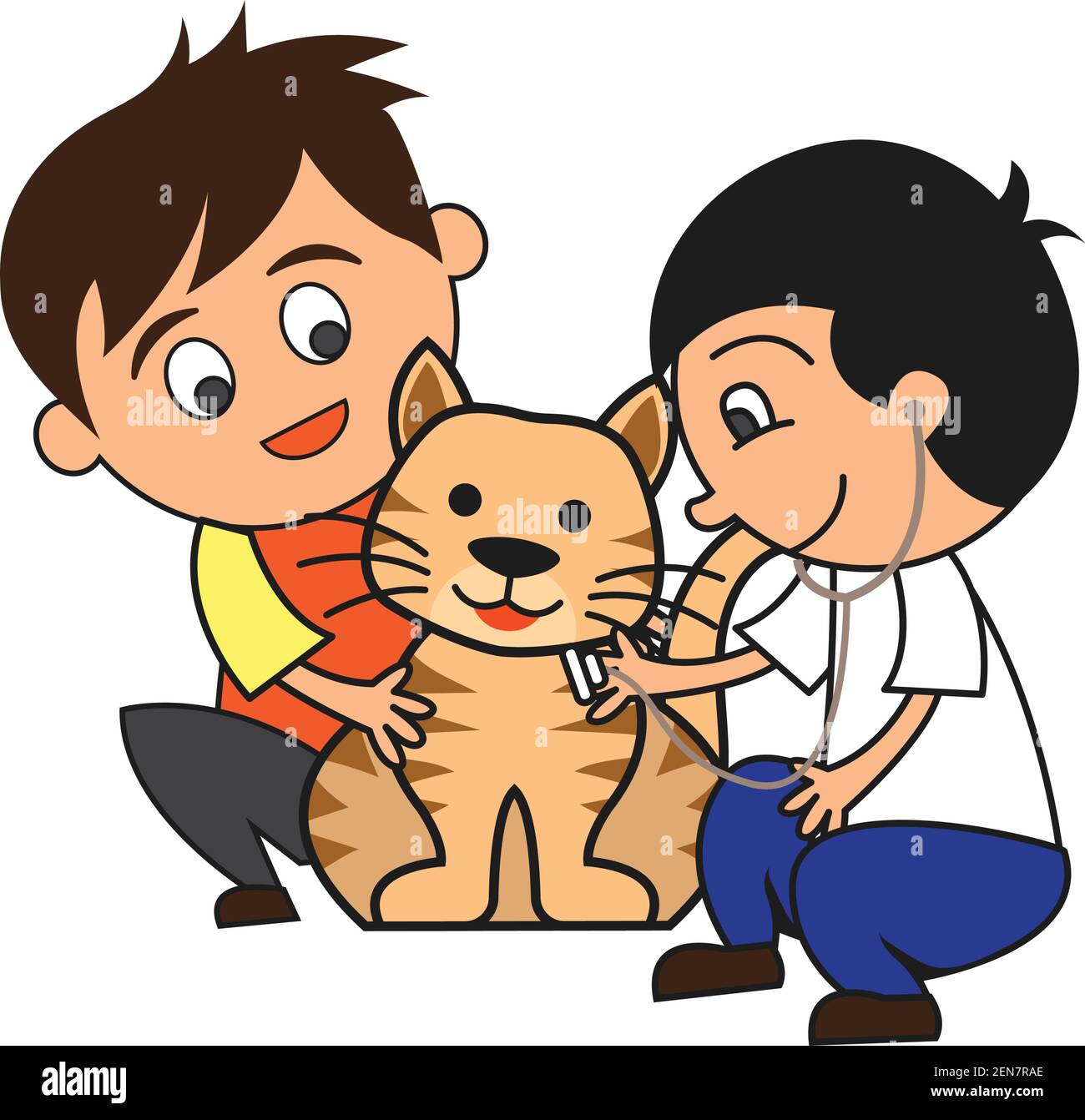animal care concept, love, caring and affection to the animal cartoon ...