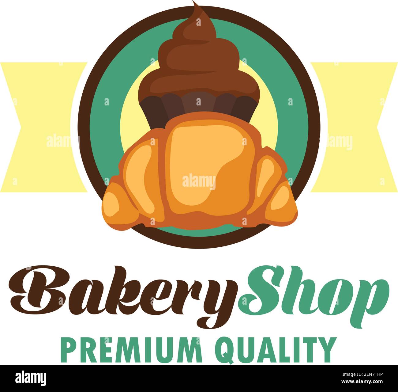 Bakery logo text bread illustration Cut Out Stock Images & Pictures - Alamy