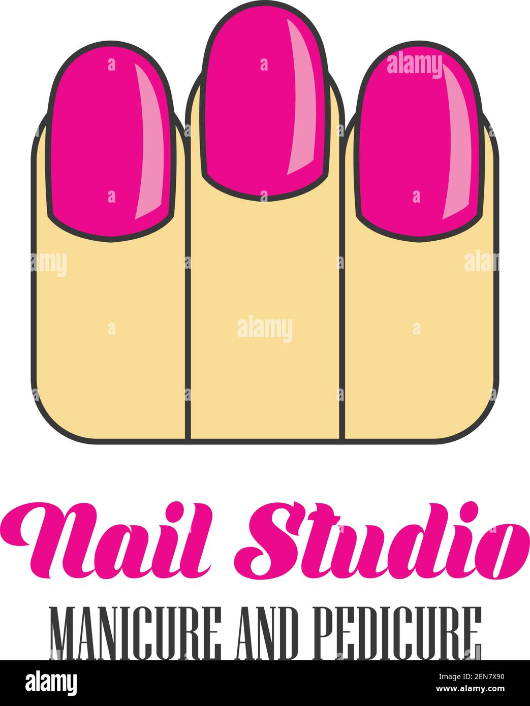 nail salon manicure pedicure logo with text space for your tagline ...