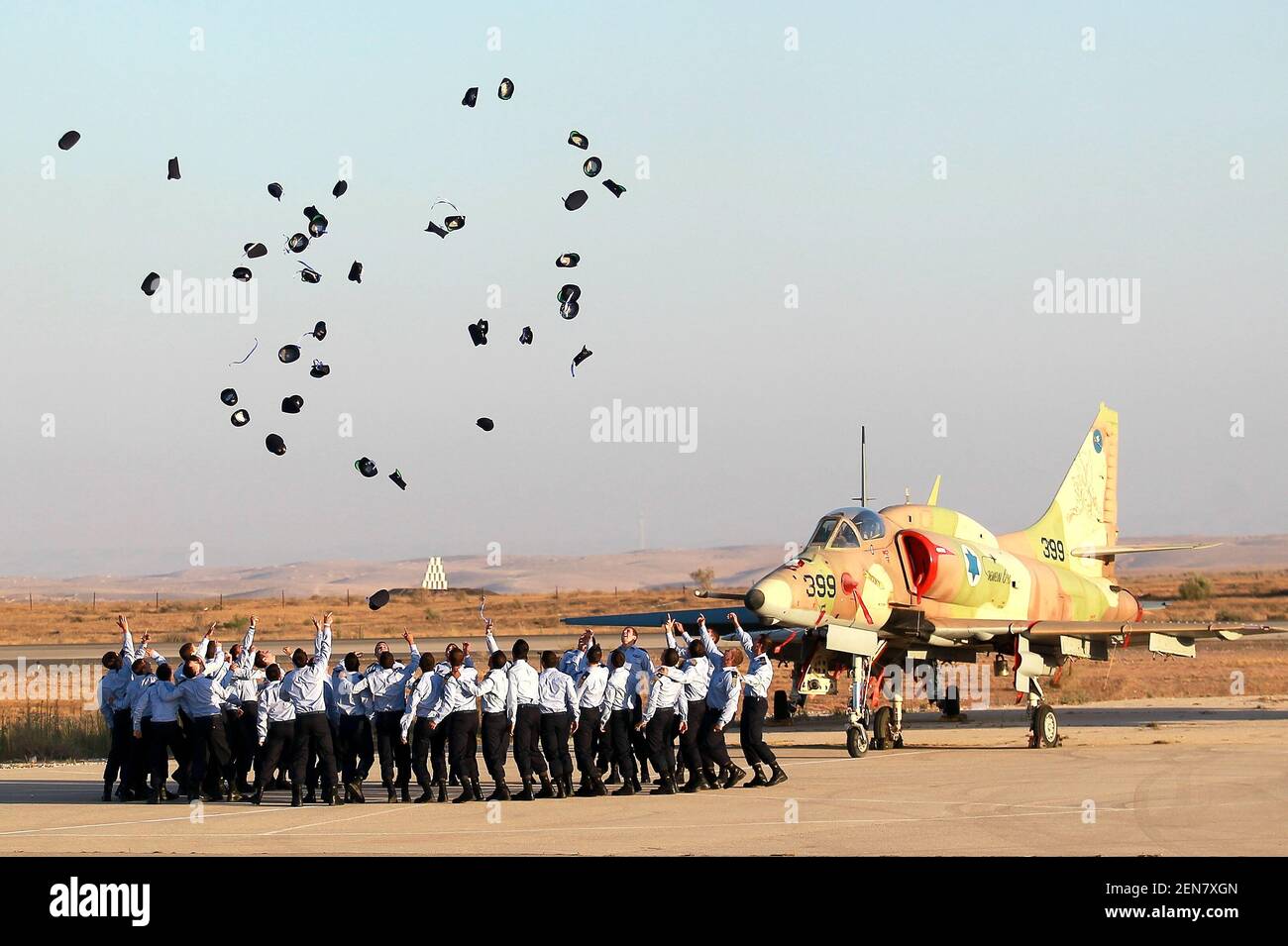 A graduation ceremony for Israeli air force pilots at the Hatzerim air ...