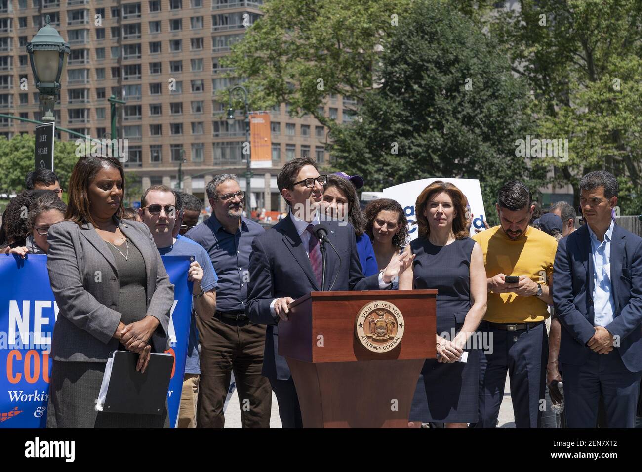 Steven Rubenstein speaks at press conference to react on Supreme Court ...