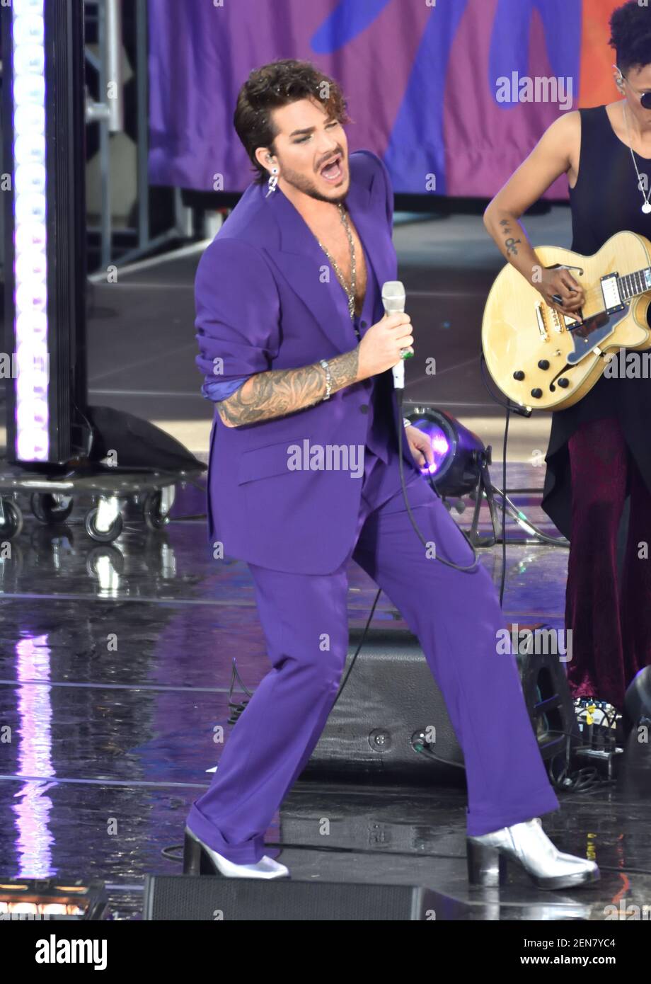 Adam Lambert performs on ABC Good Morning America Summer Concert Series ...