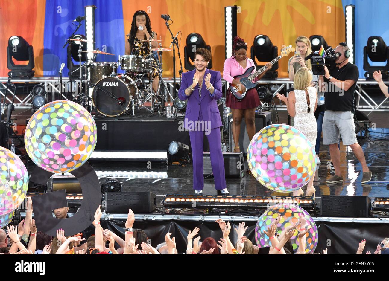 Adam Lambert performs on ABC Good Morning America Summer Concert Series ...