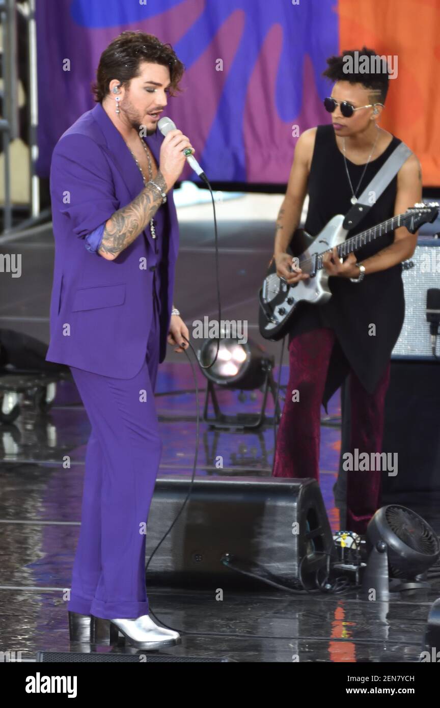 Adam Lambert performs on ABC Good Morning America Summer Concert Series ...