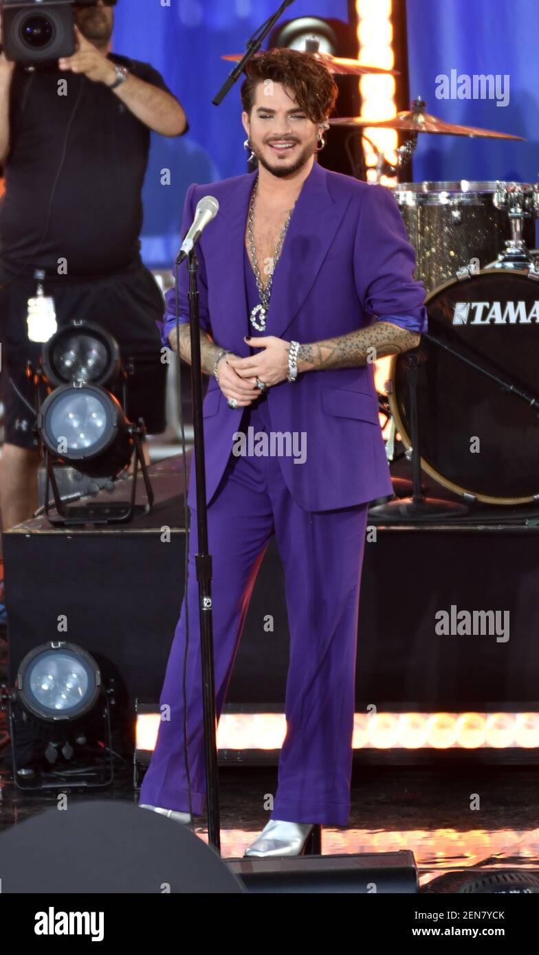 Adam Lambert performs on ABC Good Morning America Summer Concert Series ...