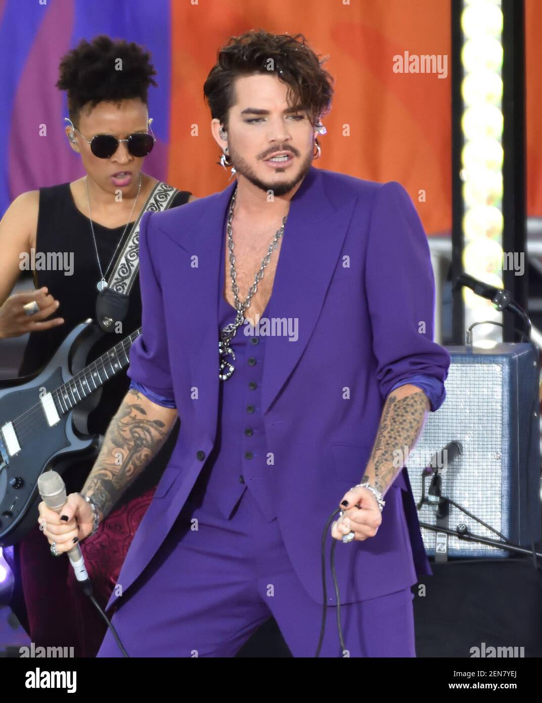 Adam Lambert performs on ABC Good Morning America Summer Concert Series ...
