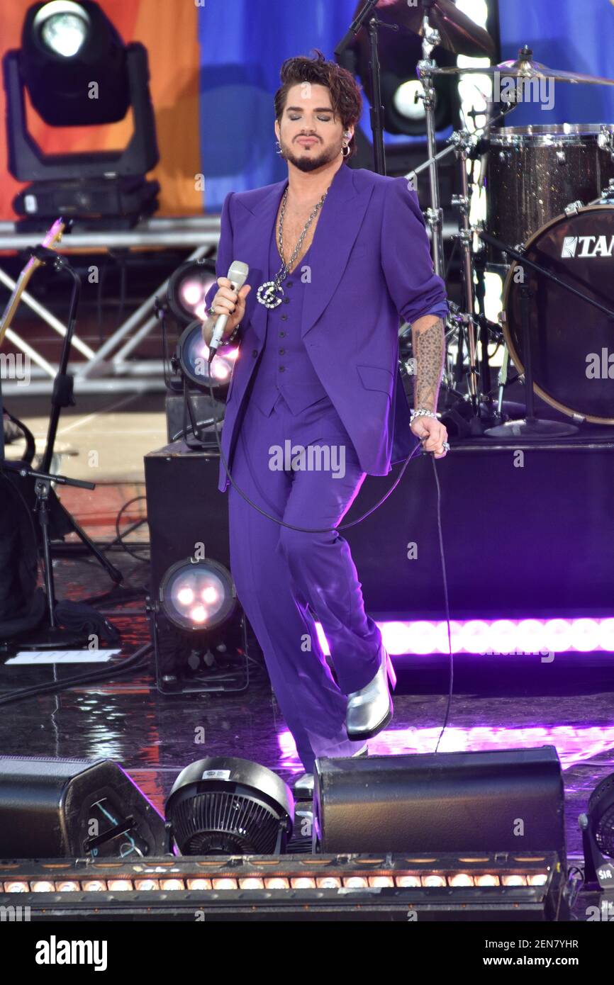 Adam Lambert performs on ABC Good Morning America Summer Concert Series ...