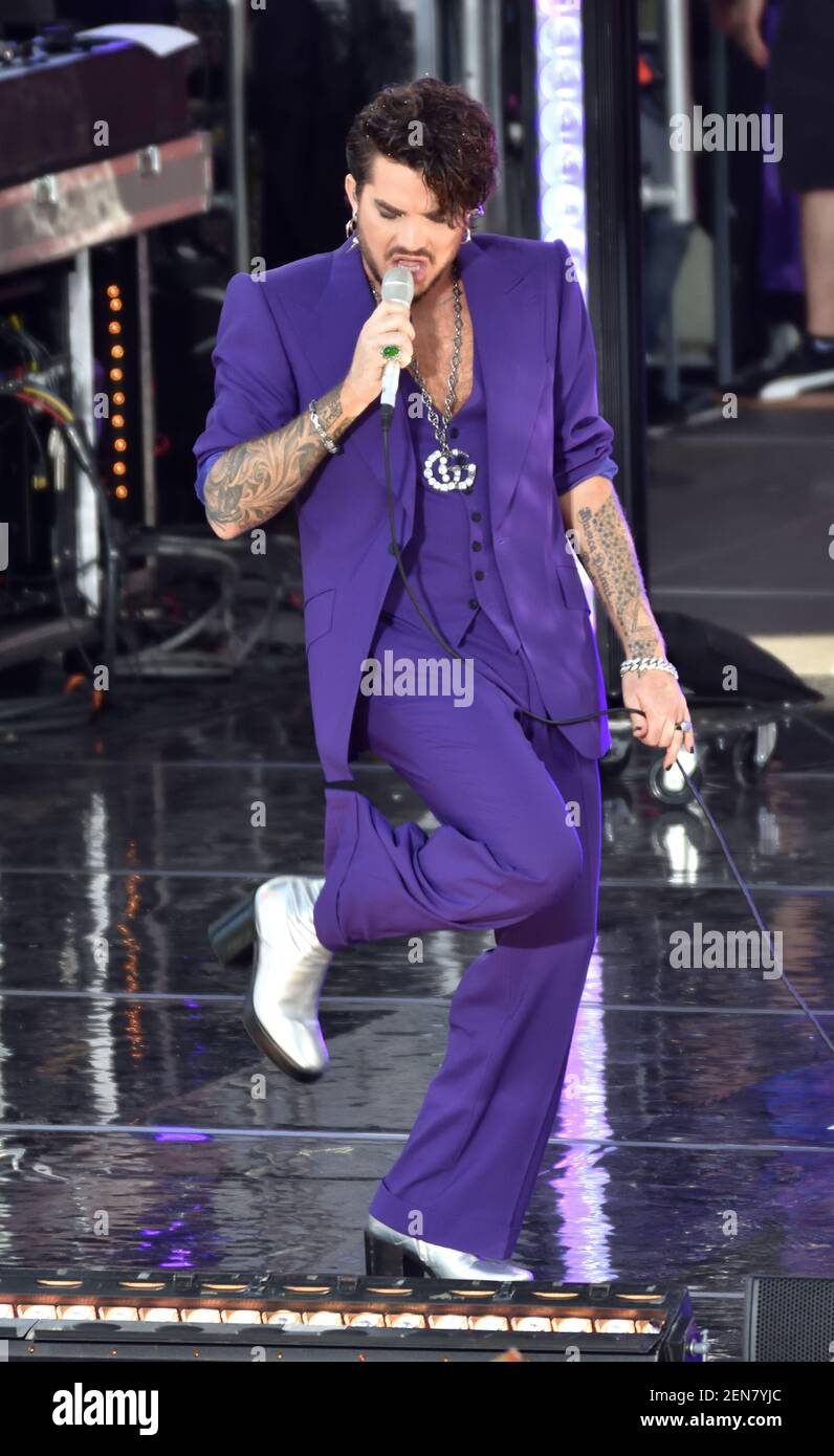 Adam Lambert performs on ABC Good Morning America Summer Concert Series ...