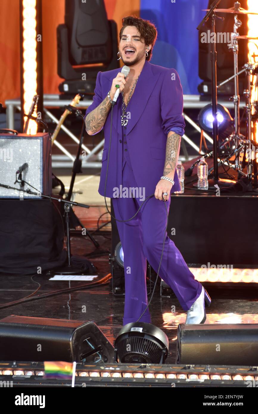 Adam Lambert performs on ABC Good Morning America Summer Concert Series ...