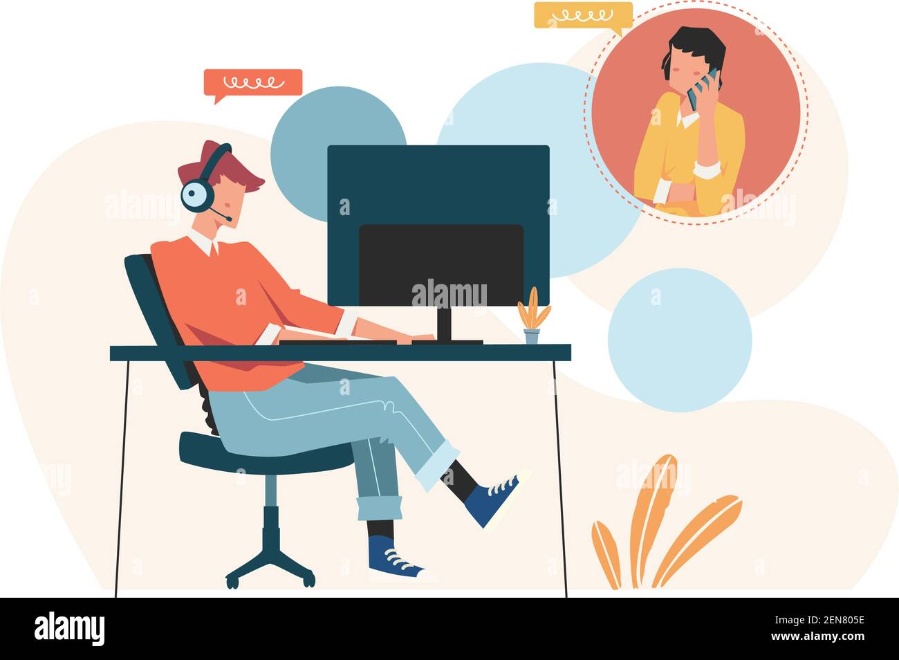 Technical support online assistant Stock Vector Images - Alamy