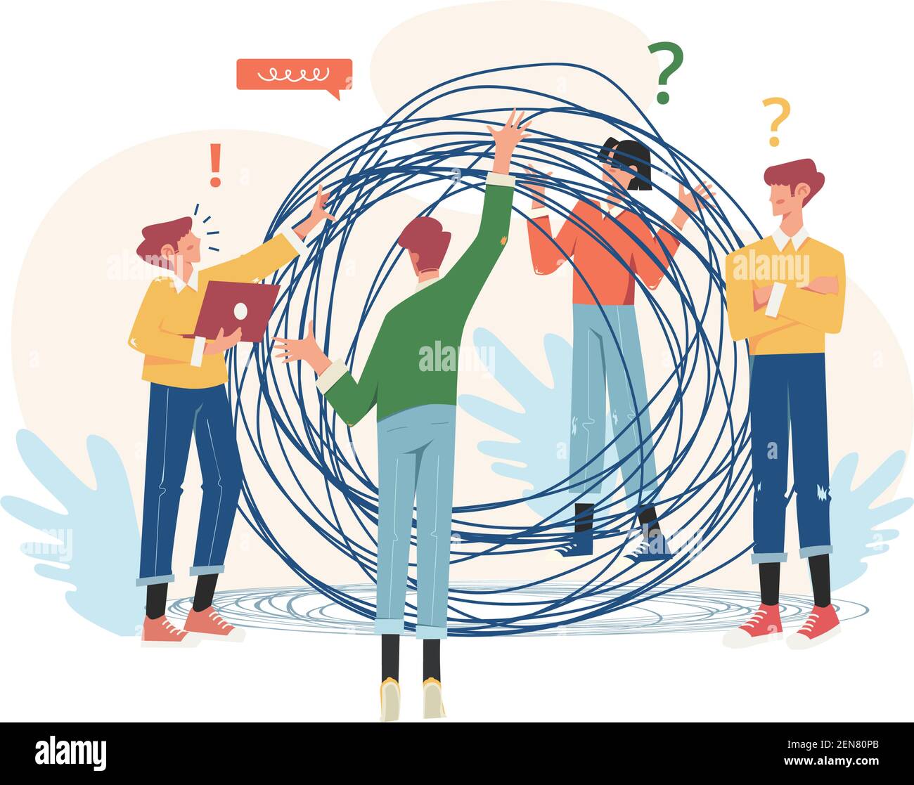Business concept problem solving tangled and unraveled Stock Vector ...