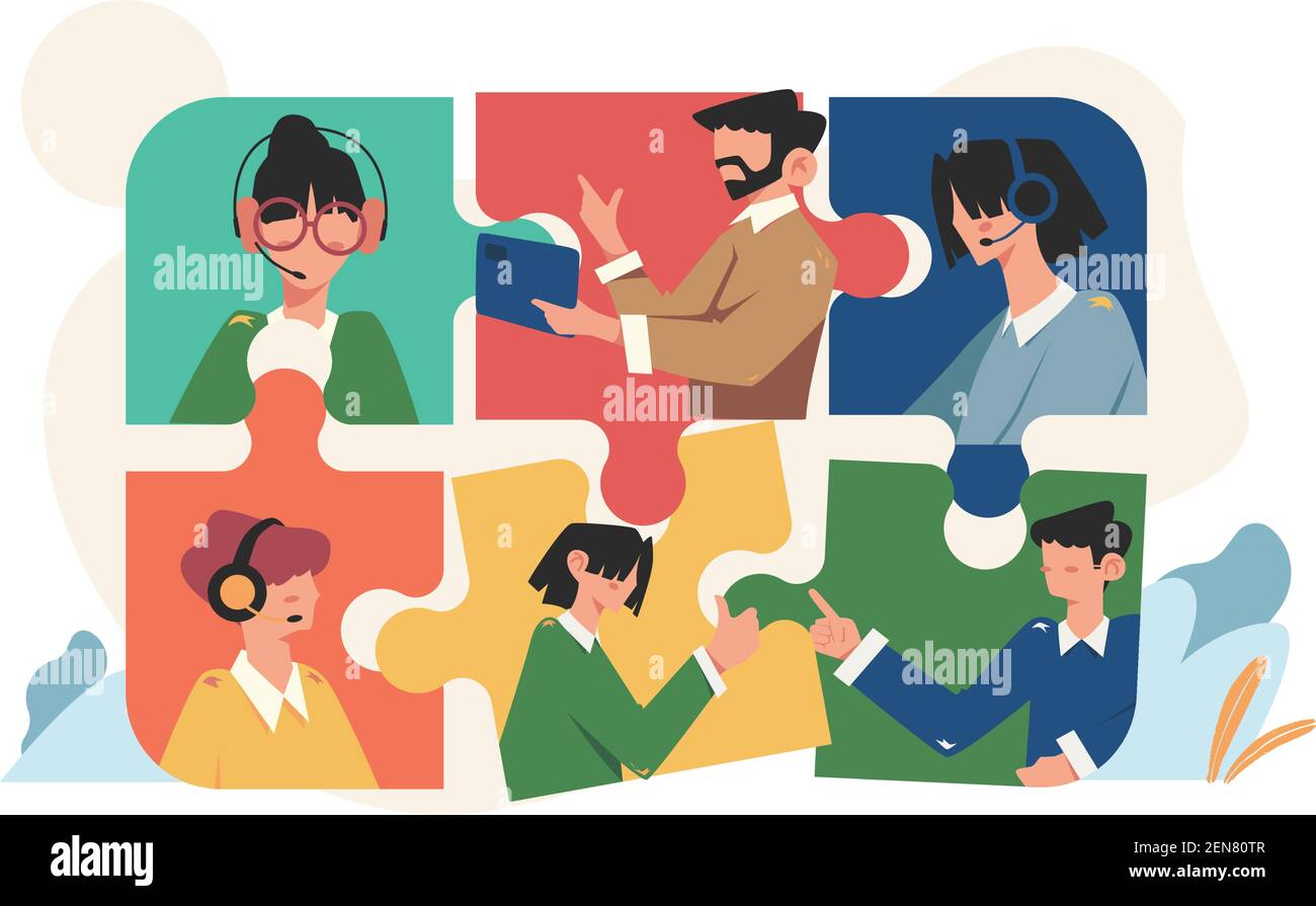 Online people connecting social puzzle elements Stock Vector Image ...