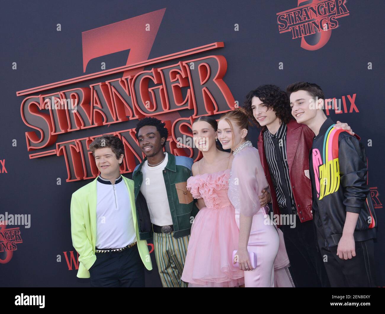 (L-R) STRANGER THINGS 3 Cast - Gaten Matarazzo, Caleb McLaughlin ...