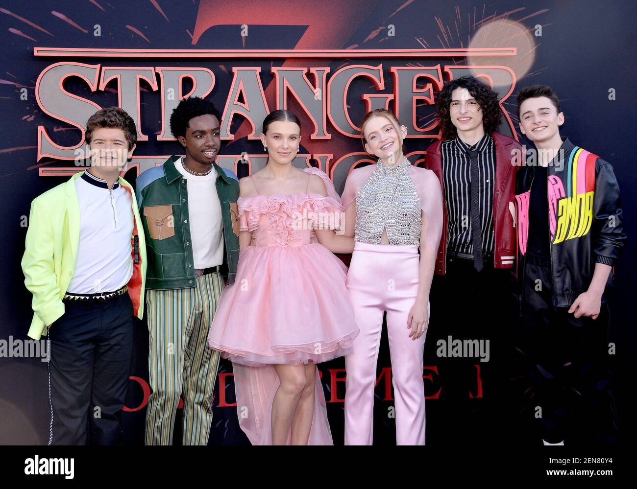 (L-R) STRANGER THINGS 3 Cast - Gaten Matarazzo, Caleb McLaughlin ...