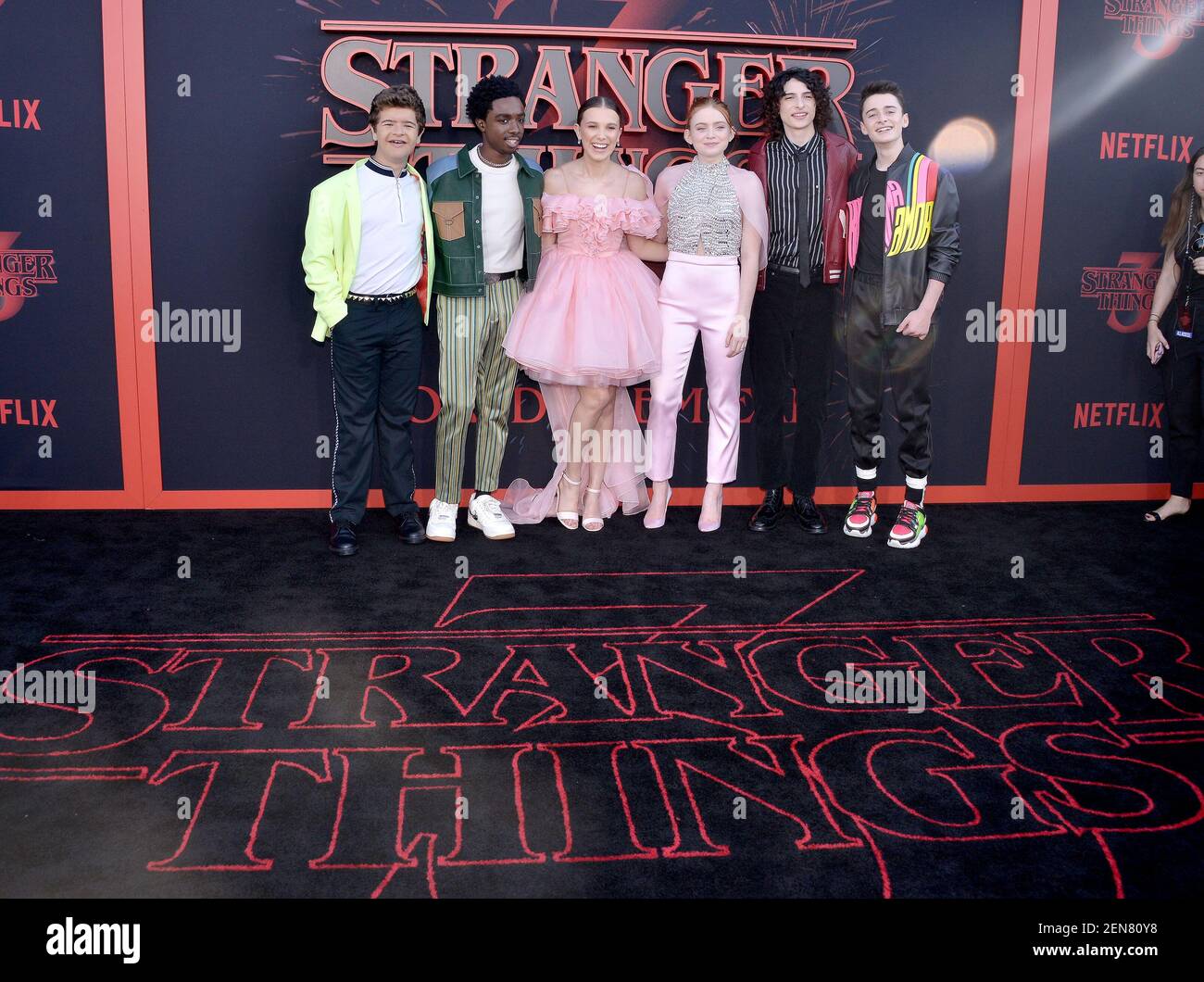 (L-R) STRANGER THINGS 3 Cast - Gaten Matarazzo, Caleb McLaughlin ...