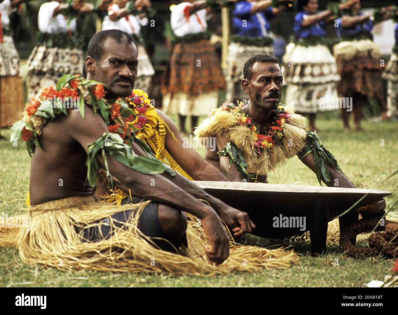Kava ceremonies to welcome home the Chief of Vudra, at Viseisei, near ...