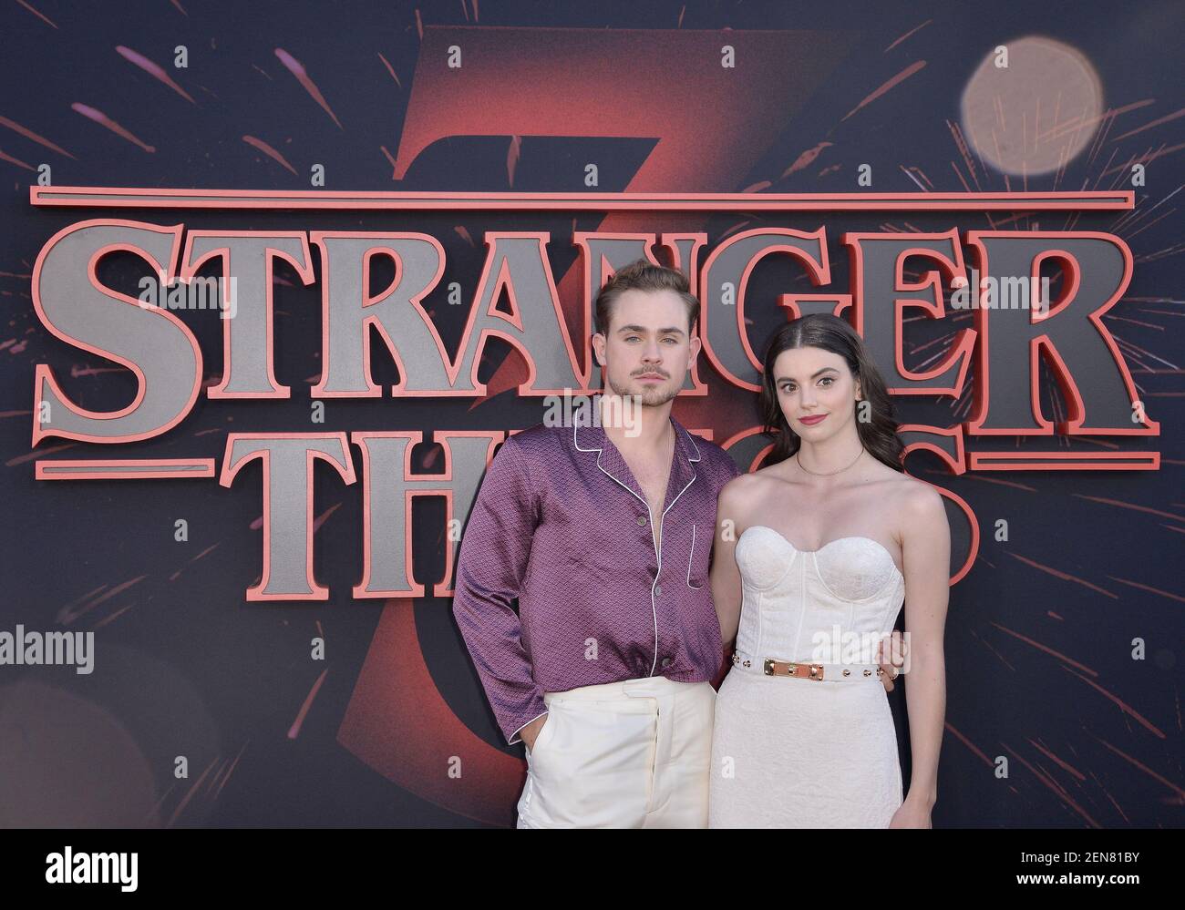 (L-R) Dacre Montgomery and Francesca Reale at Netflix's STRANGER THINGS ...