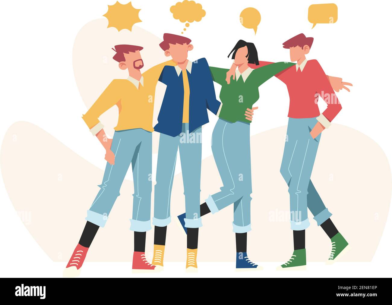 Diversity friends happy in Stock Vector Images - Alamy