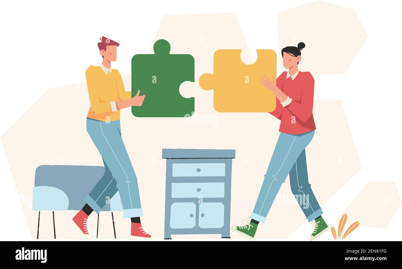 Teamwork solve problem Stock Vector Images - Alamy