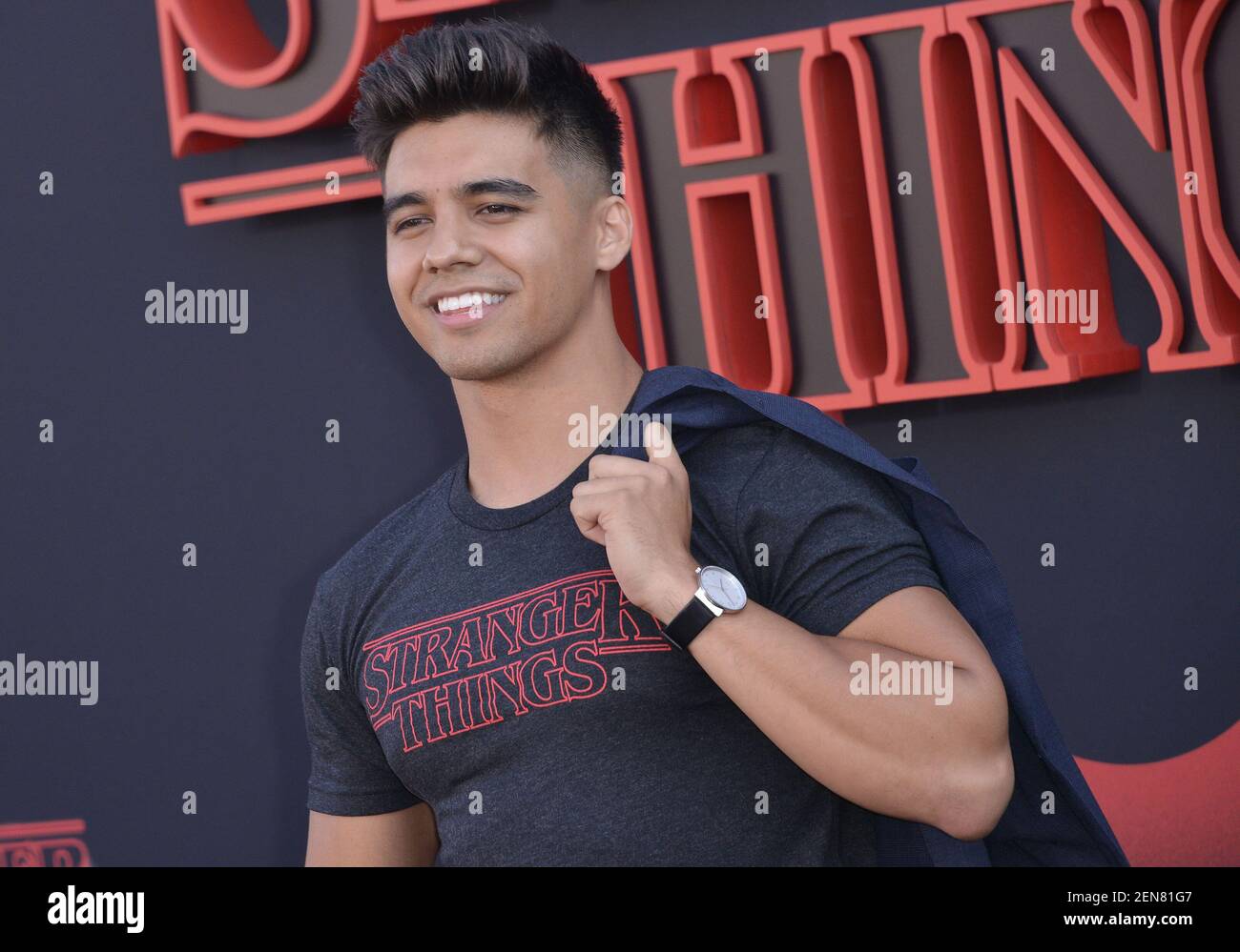 Jordan Buhat arrives at Netflix's STRANGER THINGS 3 World Premiere held ...