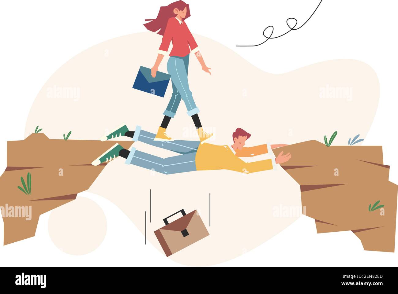 Teamwork help in overcoming obstacles to aimed at the goal Stock Vector ...