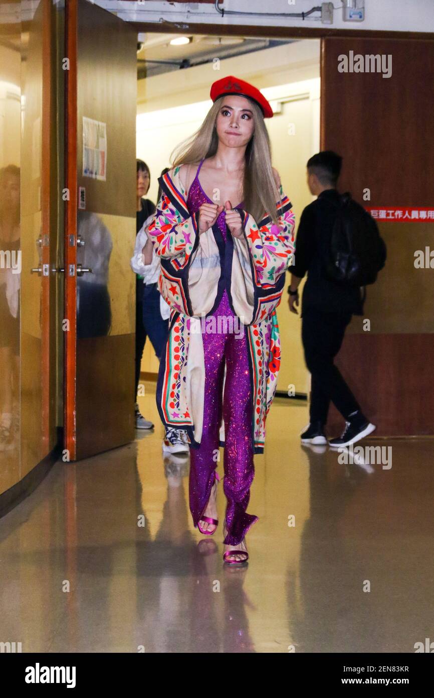 Taiwanese singer Jolin Tsai poses during the 30th Golden Melody Awards ...