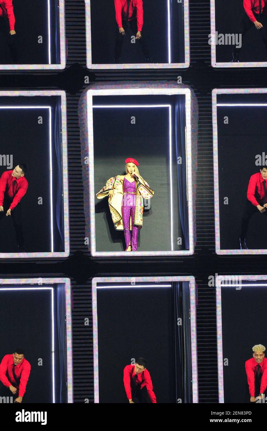 Taiwanese singer Jolin Tsai performs during the 30th Golden Melody ...