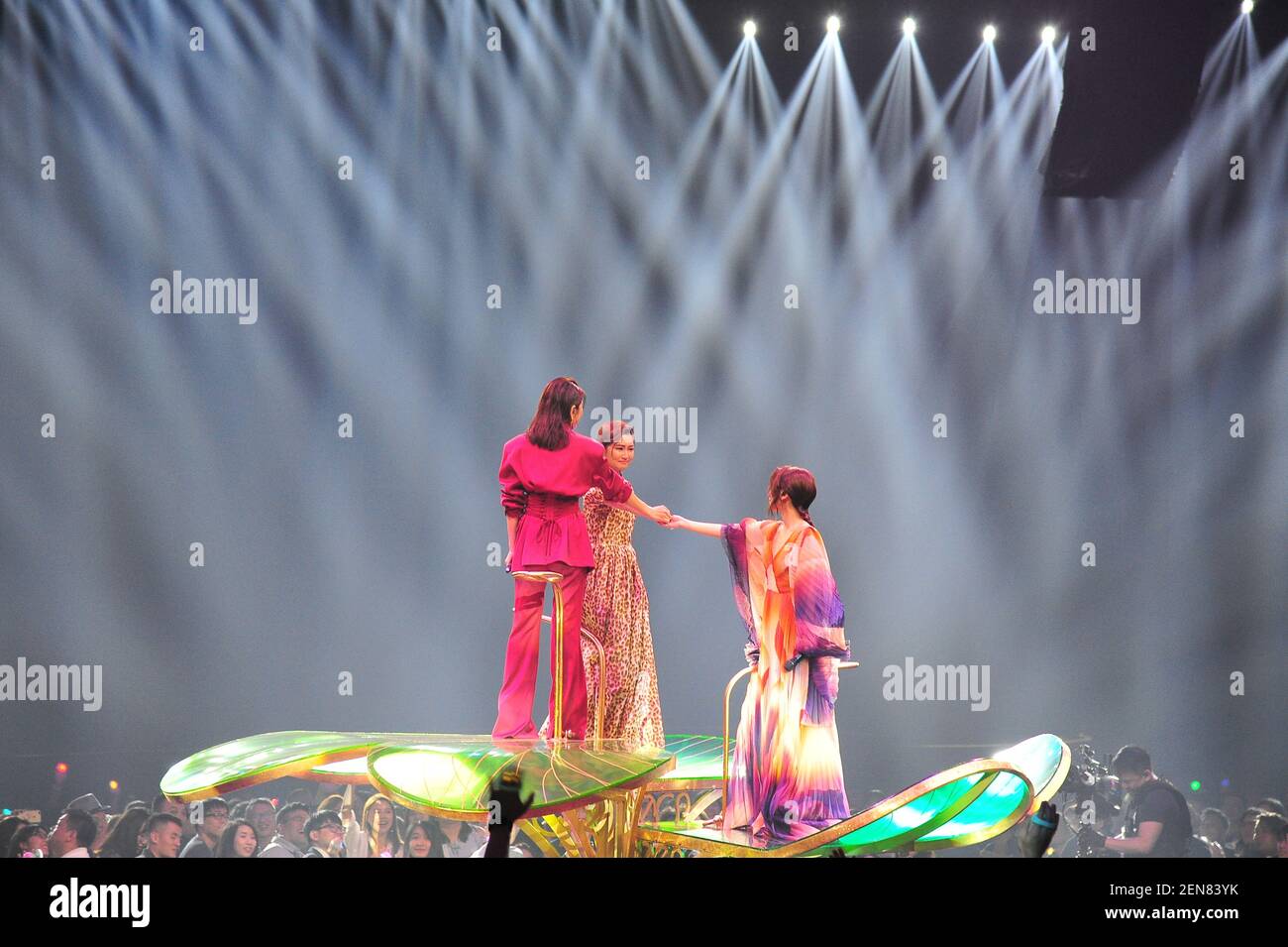 Selina Jen, Hebe Tien, and Ella Chen of Taiwanese girl group S.H.E ...