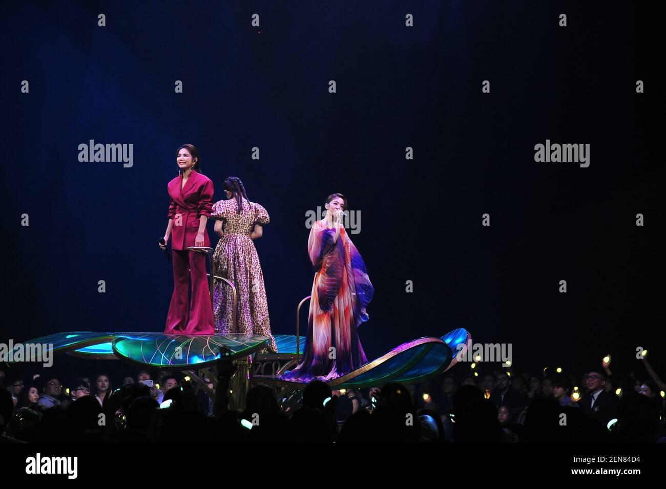Selina Jen, Hebe Tien, and Ella Chen of Taiwanese girl group S.H.E ...