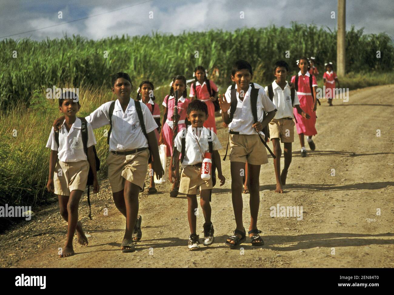 Indo-Fijian schoolchildren on Viti Levu head home through their parents ...